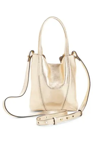 Chloé Small Spin Metallic Leather Tote