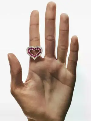 MARIE LICHTENBERG Love Diamond & Ruby Heart Ring