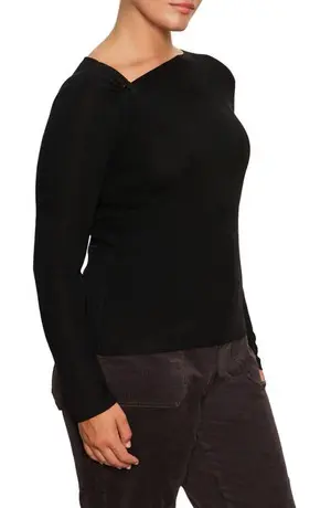 Sanctuary Shoulder Twist Ribbed Top