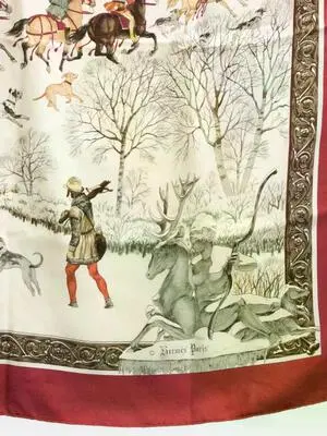 Hermès 1970s L’hiver Silk Scarf - Neutrals