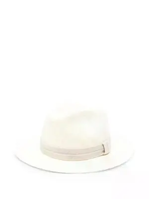 Eleventy Ribbon Trim Hat - White
