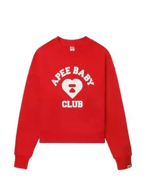 A BATHING APE Crewneck Sweatshirt With Slogan Print - Red