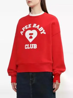 A BATHING APE Crewneck Sweatshirt With Slogan Print - Red