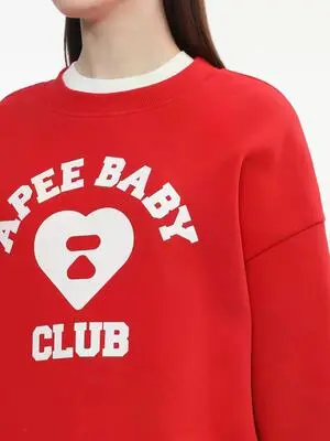 A BATHING APE Crewneck Sweatshirt With Slogan Print - Red