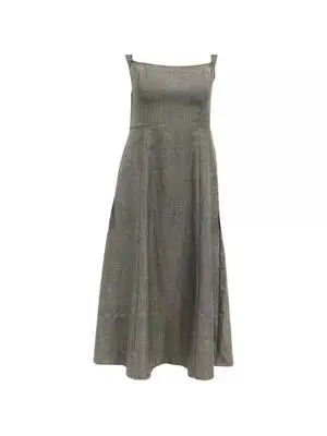 REFORMATION Houndstooth Print Midi Dress - Grey