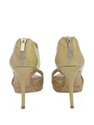 JIMMY CHOO Cut-out Leather Stiletto Sandals