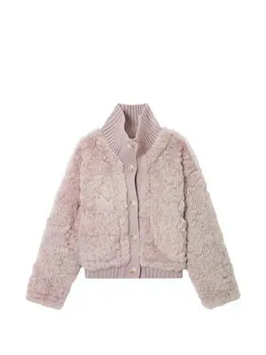 B+AB Faux Fur Funnel-neck Jacket - Pink