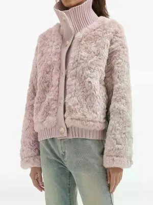 B+AB Faux Fur Funnel-neck Jacket - Pink