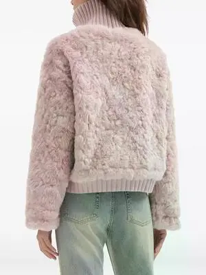 B+AB Faux Fur Funnel-neck Jacket - Pink