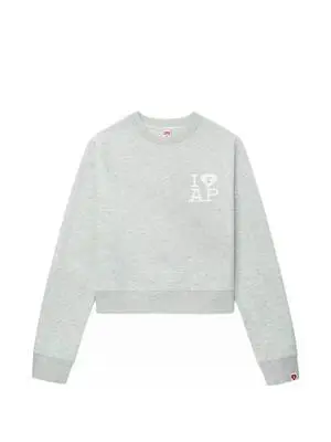 A BATHING APE Heart Graphic Sweater - Grey