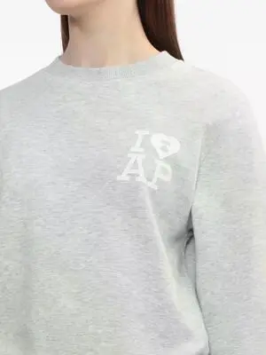 A BATHING APE Heart Graphic Sweater - Grey