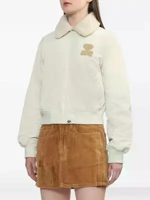 A BATHING APE Shearling Collar Patch Jacket - Neutrals