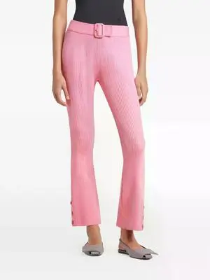 COURREGES Ribbed-knit Belted Trousers - Pink