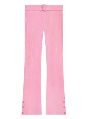 COURREGES Ribbed-knit Belted Trousers - Pink