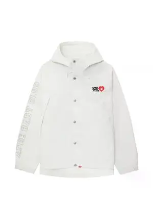 A BATHING APE Hooded Logo Jacket - Neutrals