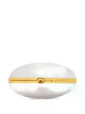Oscar De La Renta Heart Balloon Chain Clutch Bag - Neutrals