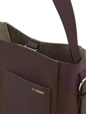 VALEXTRA Grained Leather Shoulder Bag - Brown