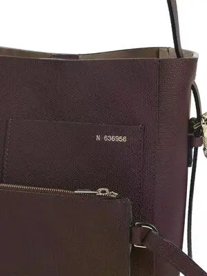 VALEXTRA Grained Leather Shoulder Bag - Brown