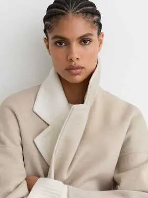 REISS Marcela Wool Contrast-lapel Coat