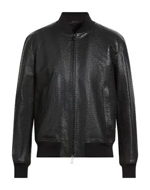 Emporio Armani Jacket In Lambskin And Polyester
