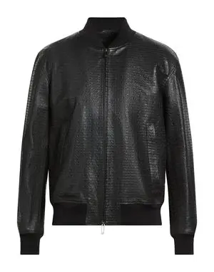 Emporio Armani Jacket In Lambskin And Polyester