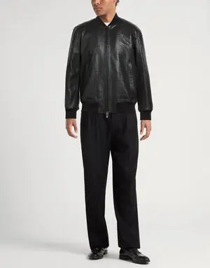 Emporio Armani Jacket In Lambskin And Polyester