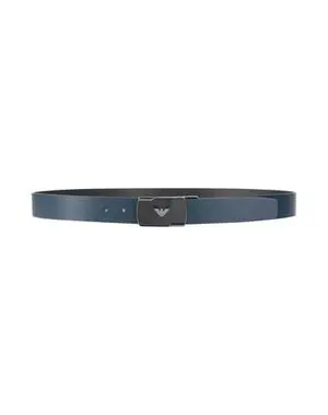 Emporio Armani Pebbled Leather Belt - Blue