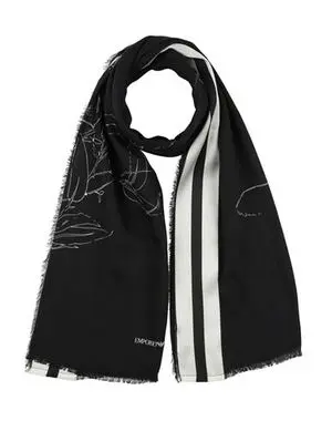 Emporio Armani Scarf Polyester, Cotton, Modal - Black