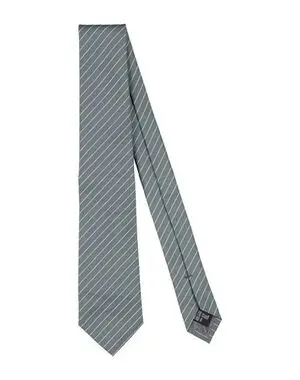 Emporio Armani Striped Silk Necktie Sage Green