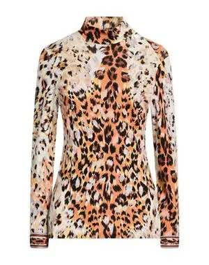 LEONARD PARIS Jersey Leopard-print Turtleneck Top