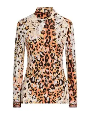 LEONARD PARIS Jersey Leopard-print Turtleneck Top