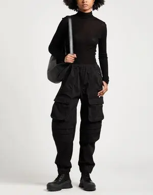 Patrizia Pepe Turtleneck Ribbed-knit Top - Black