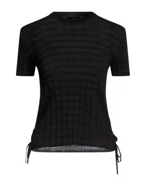 ROBERTO COLLINA Striped Knit Short Sleeve Sweater