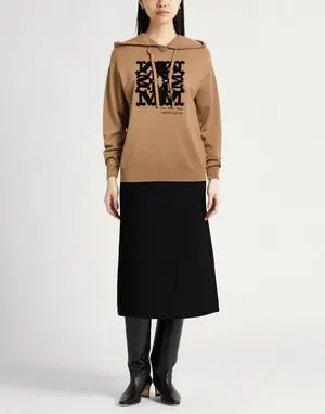 Max Mara Knitted Virgin Wool Hooded Sweater - Beige