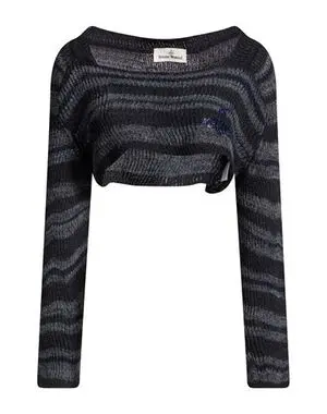 VIVIENNE WESTWOOD Knitted Linen And Wool Sweater - Charcoal