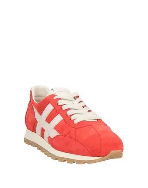 Hogan Leather And Suede Low-top Sneakers - Tomato Red