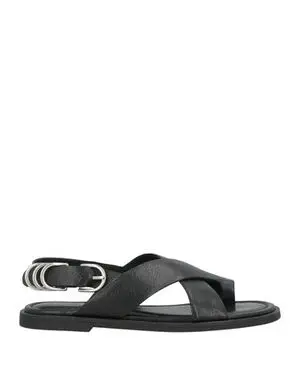 Women's Black Leather Sandals