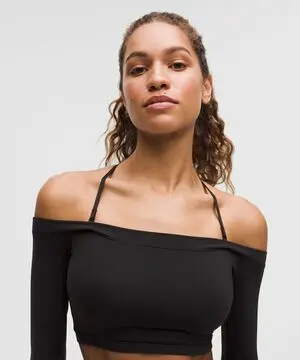 Lululemon Wunder Train Off-shoulder Long-sleeve Shirt - Black