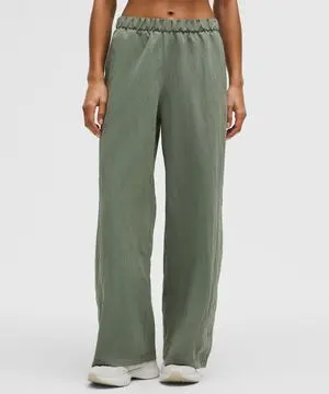 Lululemon Crinkle Nylon Mid-rise Track Pant - Willow Leaf/fog Green