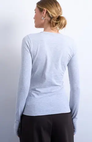 Topshop Asymmetric Button Front Top - Grey