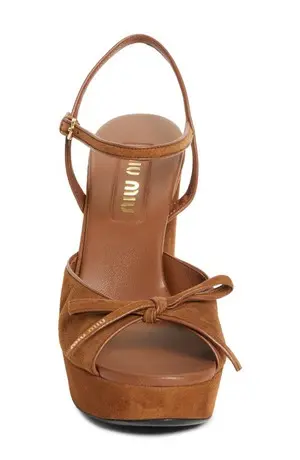 Miu Miu Bow Platform Sandal - Rovere