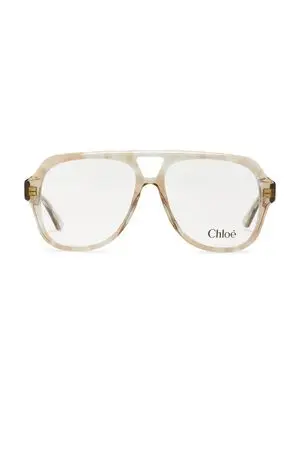 Chloé Shield Eyeglasses - Havana & Transparent