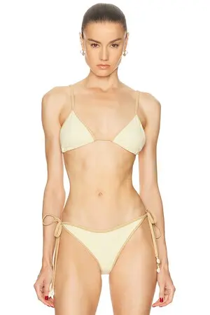 Johanna Ortiz Playa Del Rio Bikini Top - Ecru & Nude