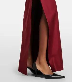 Alex Perry Draped Crêpe Satin Bustier Gown