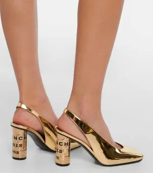 Givenchy Tape Mirrored Leather Slingback Pumps