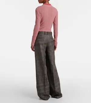 JOSEPH Hawley Virgin Wool Wide-leg Pants - Brown