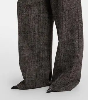 JOSEPH Hawley Virgin Wool Wide-leg Pants - Brown