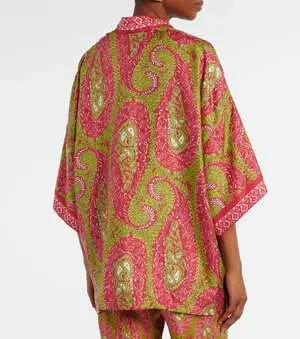 Etro Printed Silk Twill Wrap Jacket