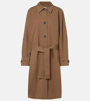 TOTEME Belted Cotton Trench Coat Brown