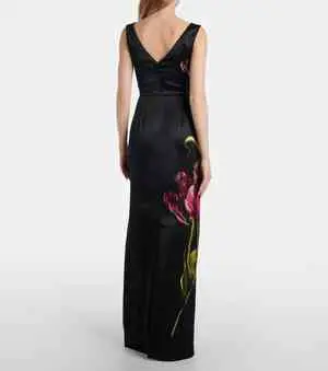 Erdem Floral Duchess Satin Gown
